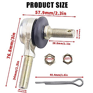 ORAEVY 10-10mm Tie Rod Ball Joint,Left and Right Hand Tie Rod Ball Joint Compatible with Chinese ATV Quad Four Wheeler 110cc Kazuma Roketa SunL TaoTao Coolster Dirt Bike Go Kart Moped Scooter