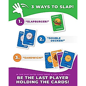 Slapburger - Fun Family Games for Game Night - Playing Card Games for Kids and Adults, Families, Teens, Car Travel, Camping, Party, Stocking Stuffer Gifts - Ages 4 and Up, 2-6 Players, 15 min