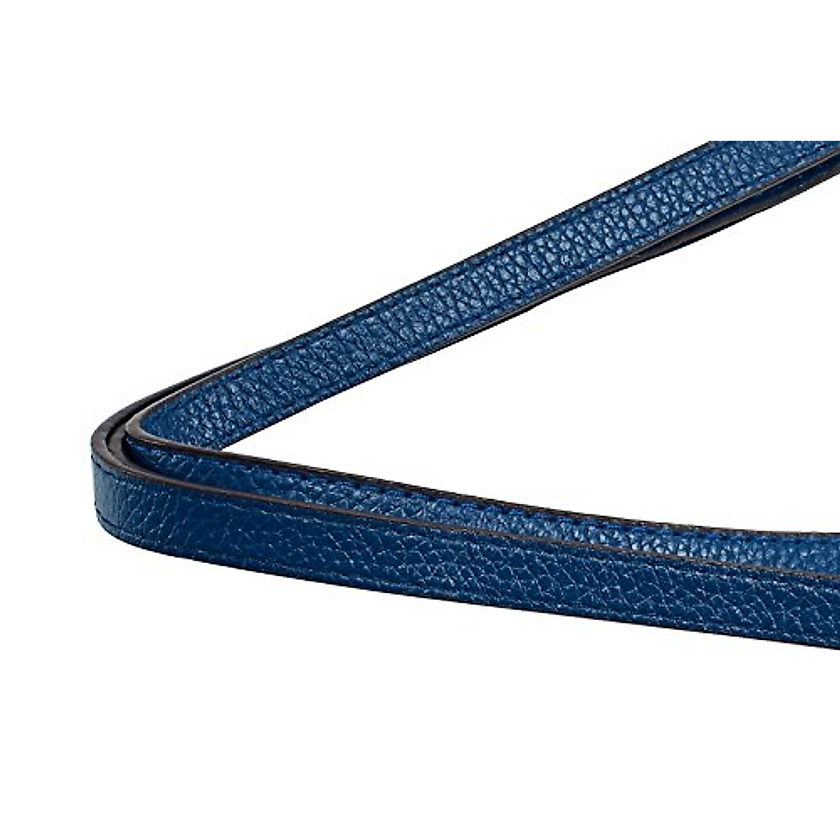 VanEnjoy Full Grain Leather Adjustable Replacement Strap Cross Body Bag Purse, 26-51 inch Gold Hardware 1.2 CM Width (Blue-Silver Buckles)