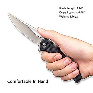 CIVIVI Shredder Folding Pocket Knife - Flipper Knife with Clip 3.70” D2 Blade G10 Handle, Hunting Knife for Men C912C