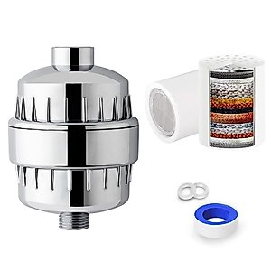 OCEMY Shower Filter for Hard Water Shower Head Filter with 2 Replaceable Cartridges Water Softener High Output Shower Water Filter to Remove Chlorine Fluoride