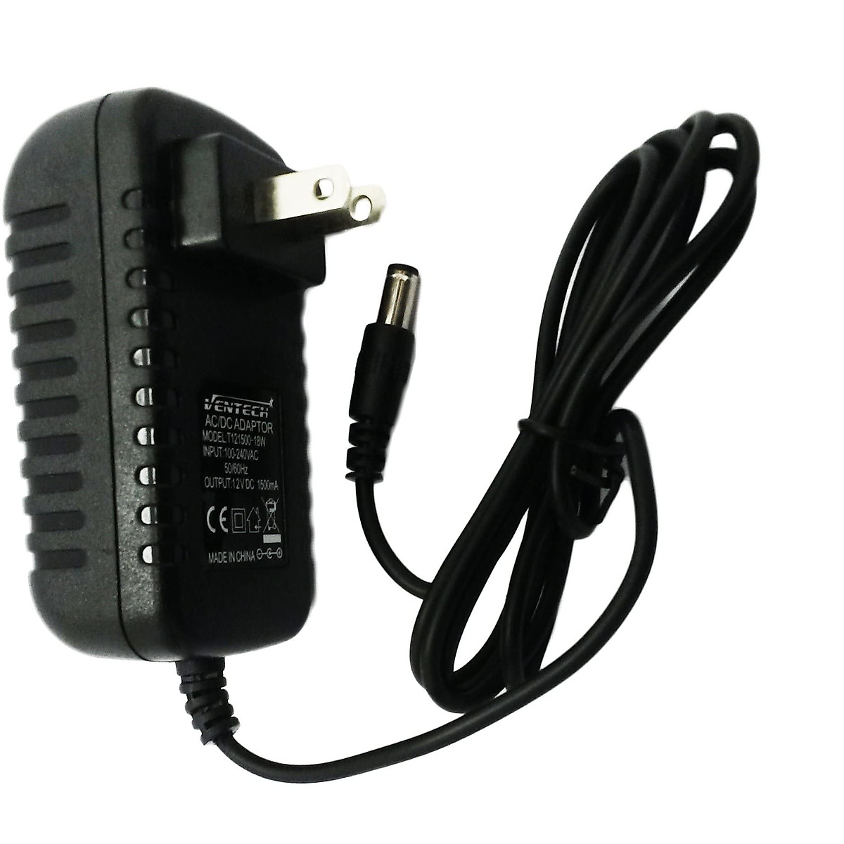 12V 1.5A Power Supply Adapter 100-240V AC to DC 12V Transformers, Switching Power Supply for 12V 3528/5050 LED Strip Lights 18W More Than Regular 12 Volt 1Amp 1a 2.1mm X 5.5mm Security CCTV VENTCH