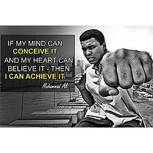 Muhammad Ali Poster Quote Boxing Black History Month Posters Sports Quotes Decorations Growth Mindset Décor Learning Classroom Teachers Decoration Educational Teaching Supplies Black Wall Art P045