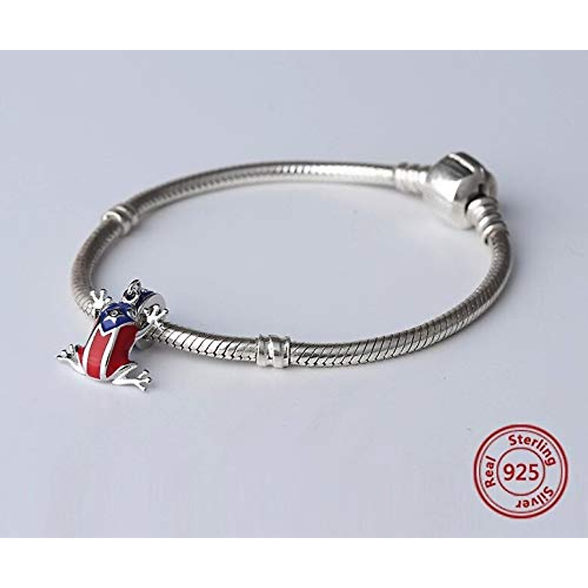 Authentic BOLENVI Puerto Rico Flag Coqui Frog 925 Sterling Silver Pendant Charm For Pandora & Similar Charm Bracelets or Necklaces