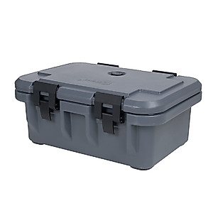 Jiwins Insulated Food Pan Carrier, Top Loader Pan Carrier, Stackable, for Restaurant Canteen, Gray, Suitable for 6" Deep Pans