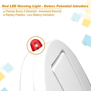 Window Alarm System 4-Pack - Ultra-Loud 120dB Alarms with Advanced Vibration Sensors - Window Security Alarms for Glass Break Detection - Features Low Battery LED Indicator