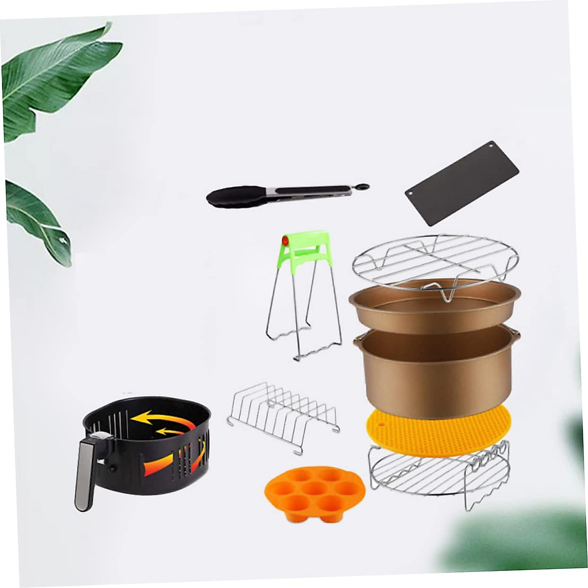 INOOMP 1 Set 7 Grilling Accessories Gold Cooking Grate for Grill Air Fryer Grill Accessories Barbecue Accessories Hiking Accessories Barbecue Tool 12 Piece Set Travel Outdoor