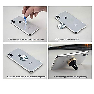 2-Pack Replacement Mount Metal Plates D.Sking Car Phone Holder 3M Adhesive CD Metal Plates for Car Mount Car Kits (Silver)