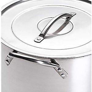 IMUSA USA Stainless Steel Stock Pot with Lid 12-Quart, Silver