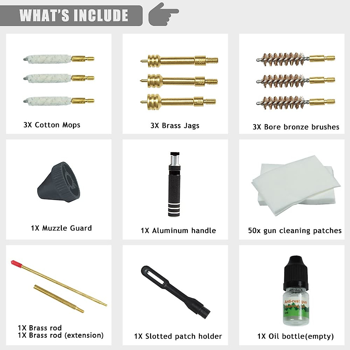 Handgun/Pistol Cleaning Kit for 9mm/.357cal.40cal.45cal,Gun Cleaning kit