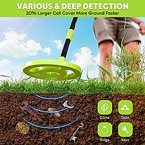 Metal Detector for Kids, iTayga Adjustable Kids Metal Detector(24"-35"), High Accuracy Coil Professional Waterproof Foldable Metal Detector, Very Lightweight(Only 0.88 Pouds) for Junior & Youth, Green