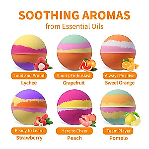 Daisy Encens Kids Bath Bombs with Toys Inside - Cheerleader in Training Gift Set Fun and Nourishing Bath Fizzies with Pure Essential Oils - Gift for Kids Gift for Girls- Moisturizing, All-Natural