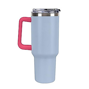 Lacrosse Sticks Crossed 40 Oz Car Cup Stainless Steel Travel Mug Leak-Proof Insulated Tumbler with Handle Light Rose Red-style