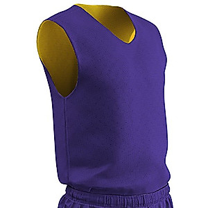 CHAMPRO Men's Standard Zone Reversible Basketball Jersey, Purple, Gold, Adult X-Large