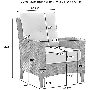 Crosley Furniture KO70210LB-OL Rockport Outdoor Wicker High Back Arm Chair, Set of 2, Light Brown