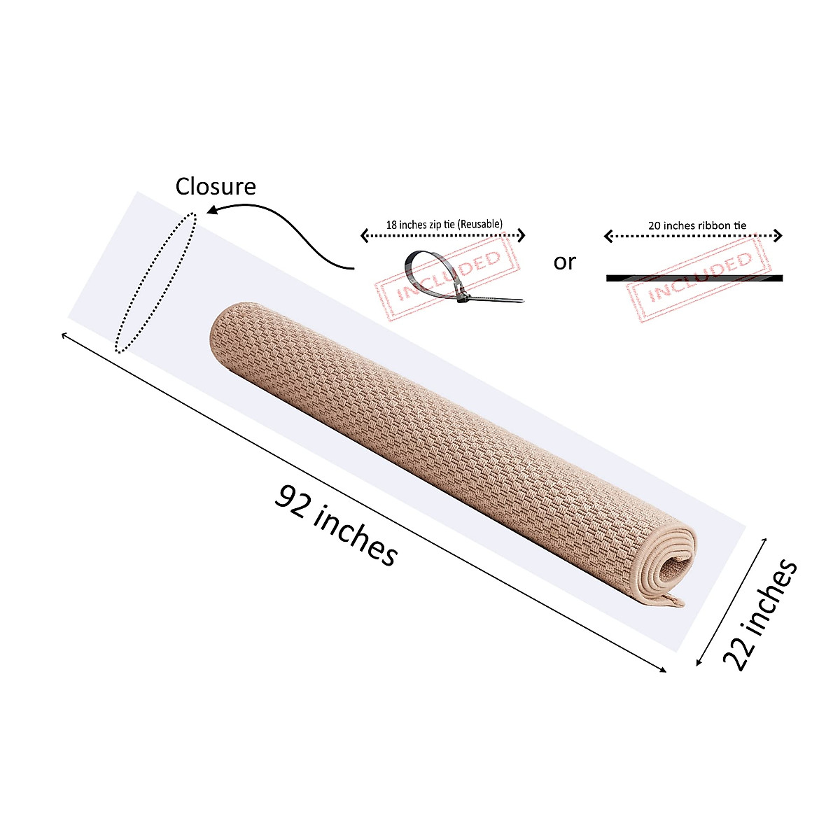 Wowfit Large Plastic Rug Storage Bag with Zip Tie, 4.5 Mil Heavy Duty Fits Rug up to 6'x9', Perfect for Moving, Packing and Shipping