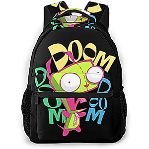 Invader Zim Backpack Laptop Travel Bag Durable Waterproof for School College Student Knapsack