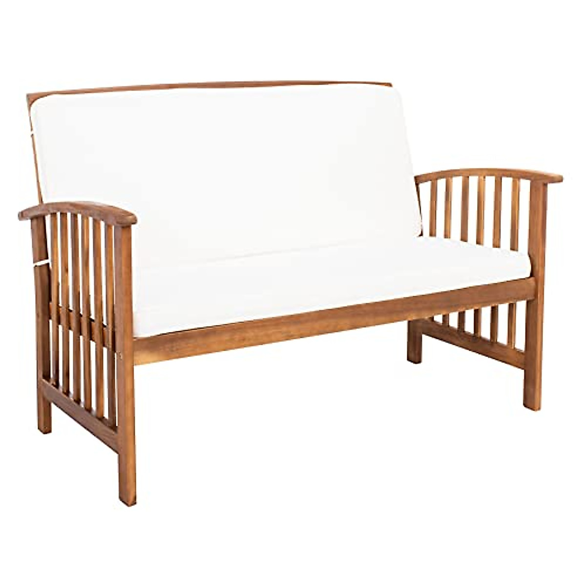 SAFAVIEH Outdoor Collection Rocklin Natural/ Beige 4-Piece Conversation Patio Set with Cushions