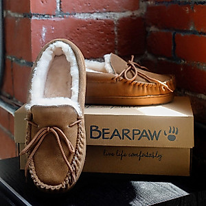 BEARPAW Men's Moc II Wide Hickory Size 10 | Men's Slipper | Men's Shoe | Comfortable & Lightweight