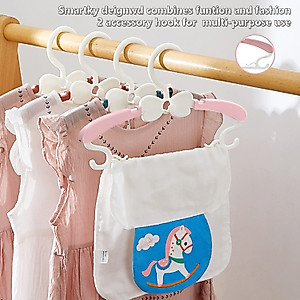 WJWSKI Baby Hangers for Closet - 20 Pack Baby Clothes Hangers,Adjustable Baby & Kids Hangers for Nursery,Cascading Plastic Childrens Hangers & Infant Hangers for Closet- Space Saving