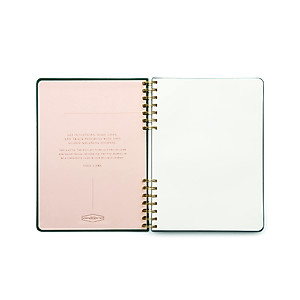 Designworks Ink Green Live Well Spiral Mindfulness Notebook Guided Gratitude and Wellness Journal Undated Daily Planner With Self Care and Activity Prompts and Stickers, 7.5" x 10.25