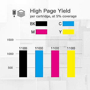 BeOne 822XL Ink Cartridges Remanufactured Replacement for Epson 822 XL T822 T822XL to Use with Workforce Pro WF-3820 WF-4820 WF-4830 WF-4833 WF-4834 (4-Pack; 1BK, 1C, 1M, 1Y)