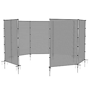 TANG Outdoor Privacy Fencing with Poles Ground Spikes Dog Garden Privacy Fence Backyard Patio Yard Barrier Boarder Divider Grey 6'x24'