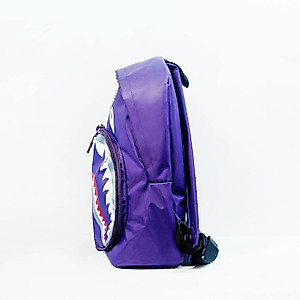 FJyuanqi School & Travel Backpack Laptop Backpack for Boys & Girls with Adjustable Strap Casual Daypack Hiking Bag 15 Inch - (Purple Shark)