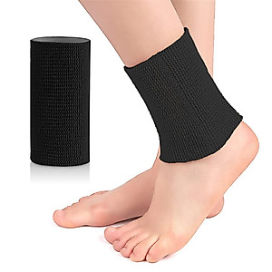 Gel Ankle Sleeve, 1 PC Ankle Support Protection Sleeve Gel Wrist Brace Sleeve, Men Women Ankle Support Compression Sleeve for Basketball Running Sport Injuries Ankle Swelling Foot Pain Relief (black)