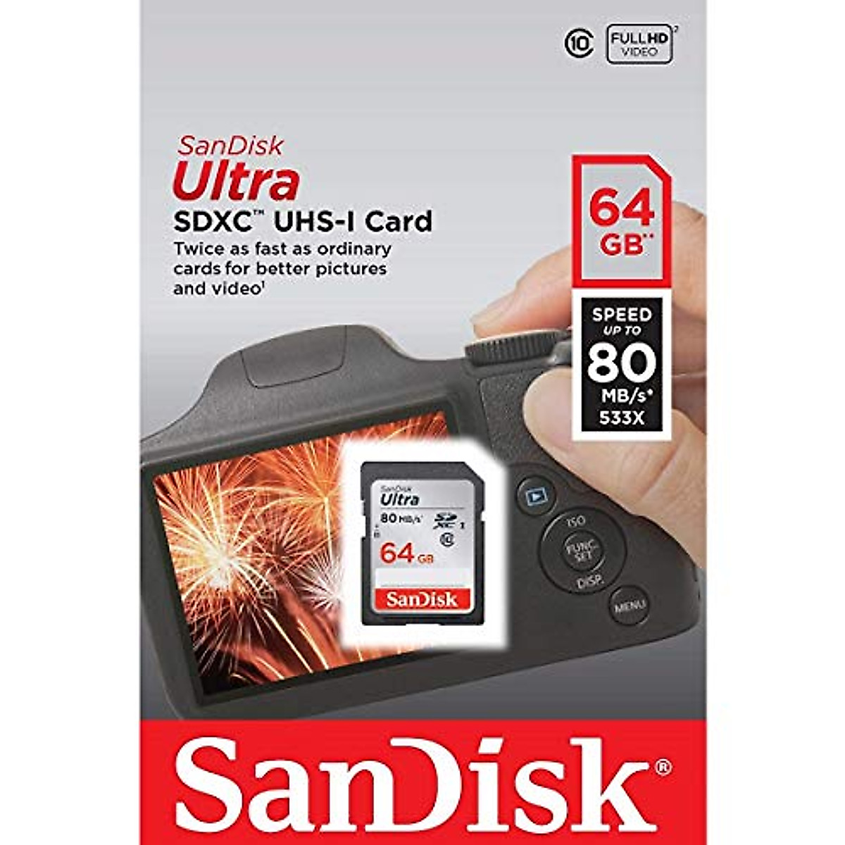 SanDisk Ultra 64GB Class 10 SDXC UHS-I Memory Card up to 80MB/s (SDSDUNC-064G-GN6IN)