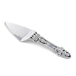 Arthur Court Designs Aluminum Mardi Gras Pattern Pie Server Cake Cutter, Pizza Tart Dessert Server 11.5 inch Long