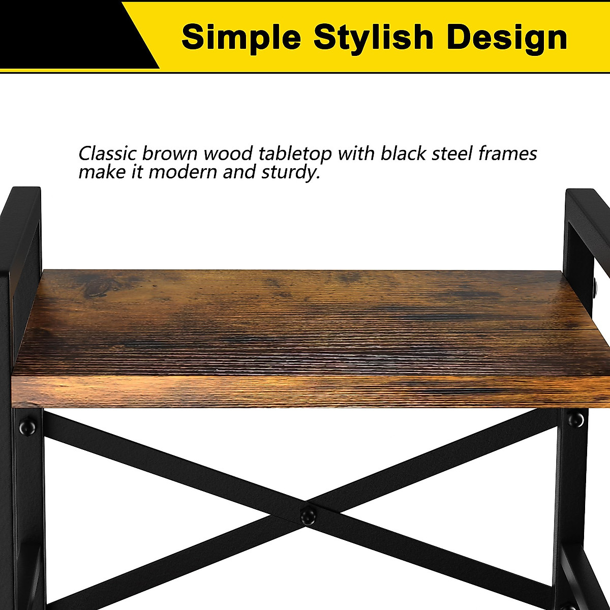 GIOTORENT 4 Tier Book Shelf, Small Bookshelf Storage Organizer, Tall Narrow Bookcase with Storage Shelves, Wooden Industrial Office Shelves for Bedroom, Living Room, Rustic Brown