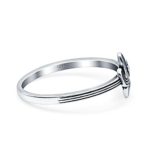 Blue Apple Co. Sterling Silver Size-7 Cactus Ring Oxidized Band Solid 925 Sterling Silver Thumb Ring