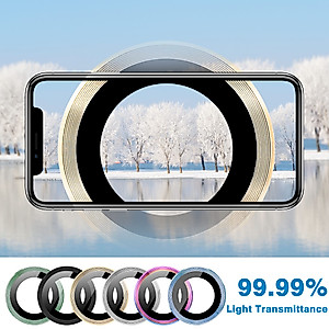 Hsefo Compatible with iPhone 14 Pro / 14 Pro Max Camera Lens Protector, Anti-Scratch Lens Cover 9H Tempered Glass Metal Camera Screen Protector Shockproof Camera Ring - 3 Pcs Black