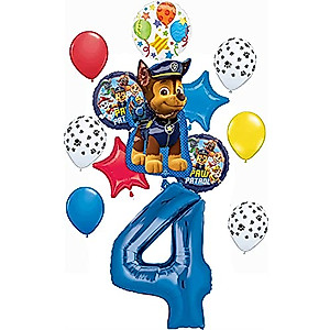 Paw Pups on Patrol Party Supplies 4th Birthday Balloon Bouquet Decorations