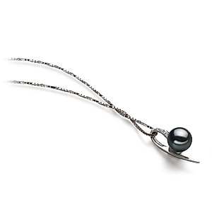 Destina Black 7-8mm AA Quality Japanese Akoya 925 Sterling Silver Cultured Pearl Pendant For Women