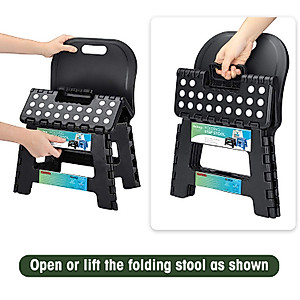 ACSTEP Heavy Duty Step Stool with Back Support, Kids Step Stool, Adult Folding Stool for Outdoor or Indoor Kitchen Step Stools and Bathroom Stool, 9 inch Toddler Step Stool