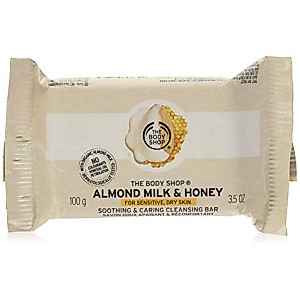 The Body Shop Almond Milk & Honey Soap Bar, Cleansing Bar Soap for Sensitive, Dry Skin, 3.5 oz.