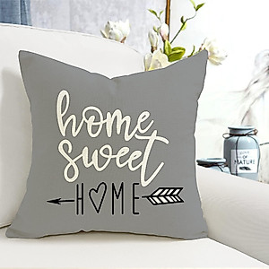 YCOLL Pillow Covers 18x18 Set of 4，Modern Sofa Throw Pillow Cover, Decorative Home Outdoor Linen Fabric Geometric Pillow Case for Couch Bed Car，Gray