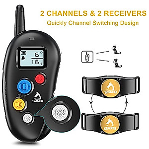PATPET Dog Training Collar with Remote - Rechargeable Shock Collar for Medium Large Dogs 1000Ft Remote Range 3 Training Modes