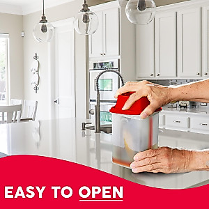 Mwnxia Chilero Jalapenos Jalapeños Pickle Storage Container with Strainer | Pickle Jar with Lifter | BPA-Free Complete with Tong (Red)