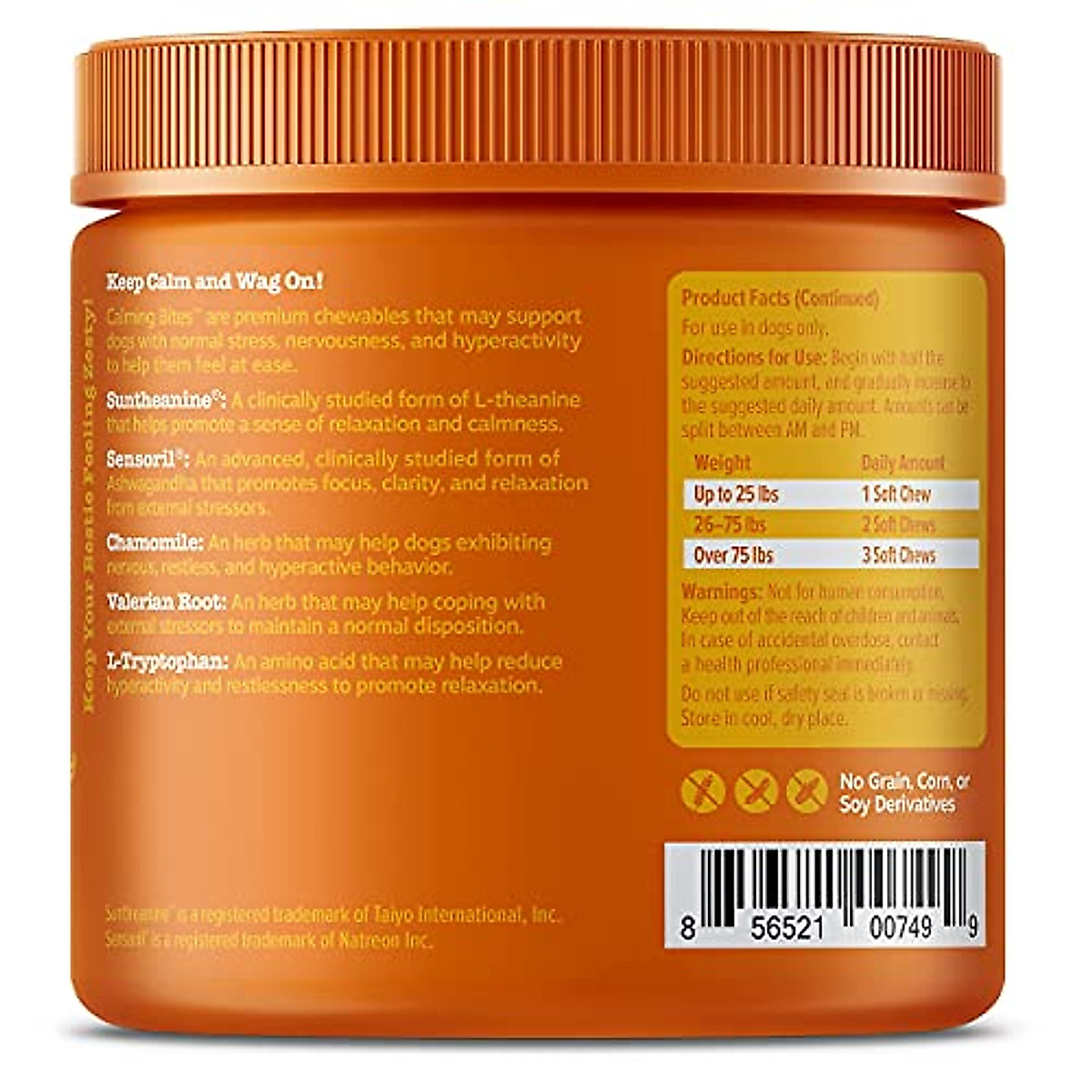 Zesty Paws Calming Chews for Dogs - Composure & Relaxation for Everyday Stress & Separation - with Ashwagandha, Organic Chamomile, L-Theanine & L-Tryptophan – Turkey - 90 Count