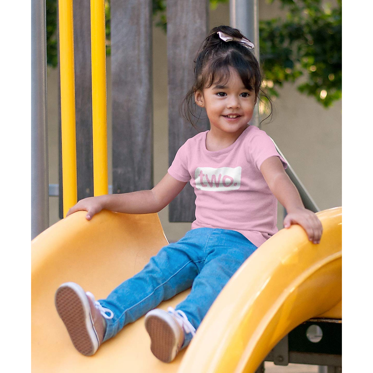 2nd Birthday Outfits for Toddler Girls Shirt 2 Year Old Girl Second Birthday Two (White on Pink, 2 Years)