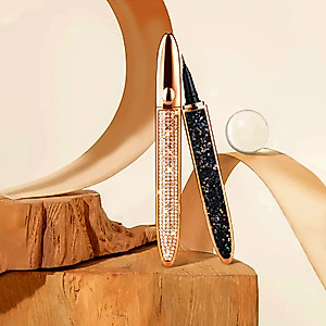 NewBang 3 Pcs Liquid Eyeliner Pen, Upgraded Self-adhesive Long-Lasting Waterproof Eyelash Glue Pen, Non Magnetic, No Blooming Quick Drying Eye Liner for Wear Normal False Eyelashes(Black , Brown