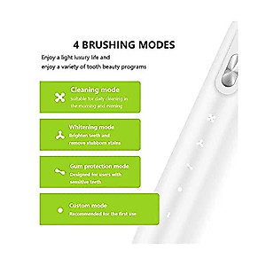 YARONGJIE Electric Toothbrush for Adults, Sonic Electric Toothbrush,Smart Timing for 2 Minutes Powerful Cleaning, 45000 VPM,90 Days Long Battery Life, IPX7 Waterproof Available for Bathing (White)