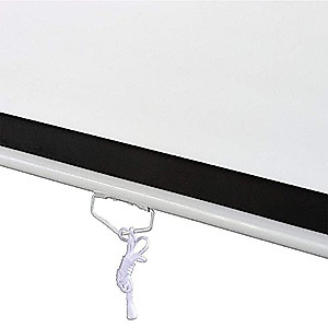 FMOGE Manual Pull Down Projector Screen 120 Inch 4:3 HD Widescreen Retractable Auto-Locking Portable Projection Screen