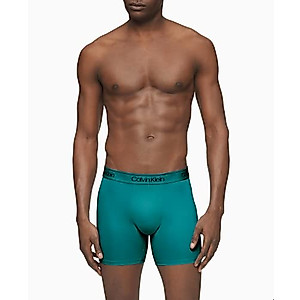 Calvin Klein Men's Micro Stretch 3-Pack Boxer Brief, Cobalt Sapphire, Spring, Distorted Blue, Medium