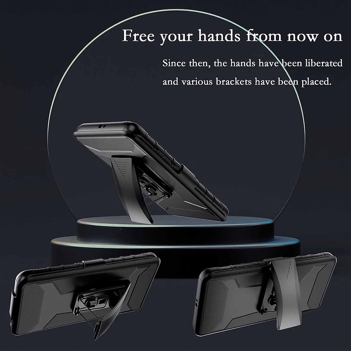 YSNZAQ Swivel Belt Clip Case for Samsung Galaxy A04, Heavy Duty Shockproof Protective Phone Cover with Built-in Kickstand for Samsung Galaxy A04 JG Black Black