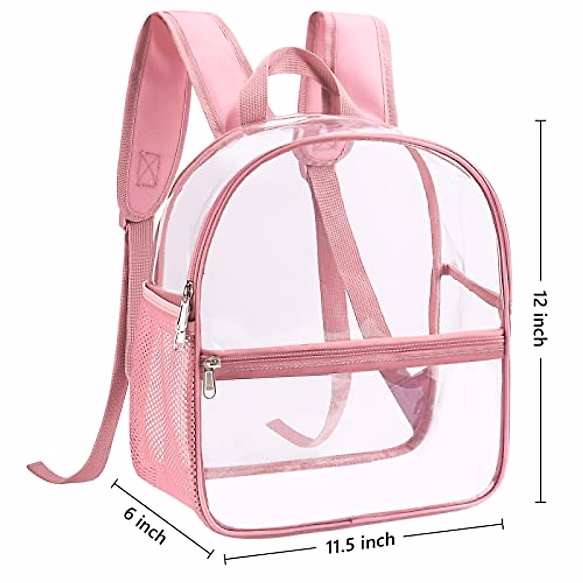 Mossio Clear Bags for Women, Clear Mini Backpack Stadium Approved with Wider Shoulder Straps Rose Gold