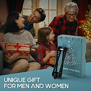 Key Organizer Holder Stocking Gifts - Christmas Gift Ideas Stuffers for Men Women Dad Mom Grandpa Husband Adults Male - 15 Keys Compact Minimalist Smart Keychain Case Tool Car Garage Gadgets